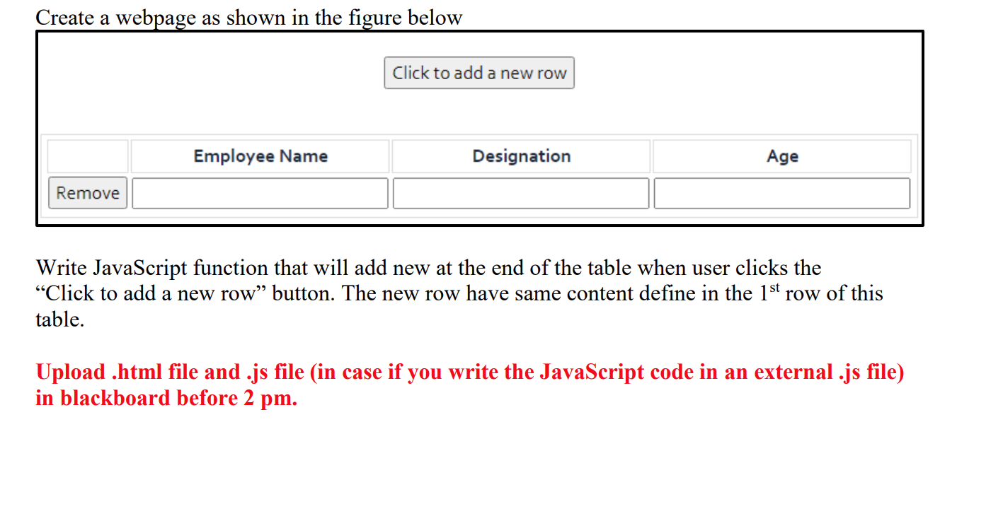 Create a webpage as shown in the figure below Click | Chegg.com