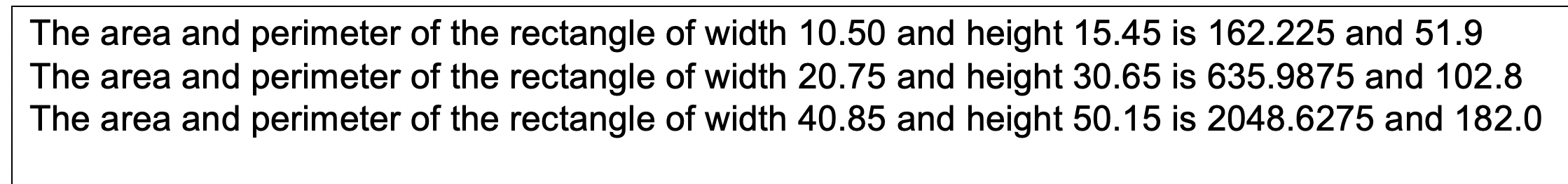 Solved Write a Java test program that creates two rectangle | Chegg.com