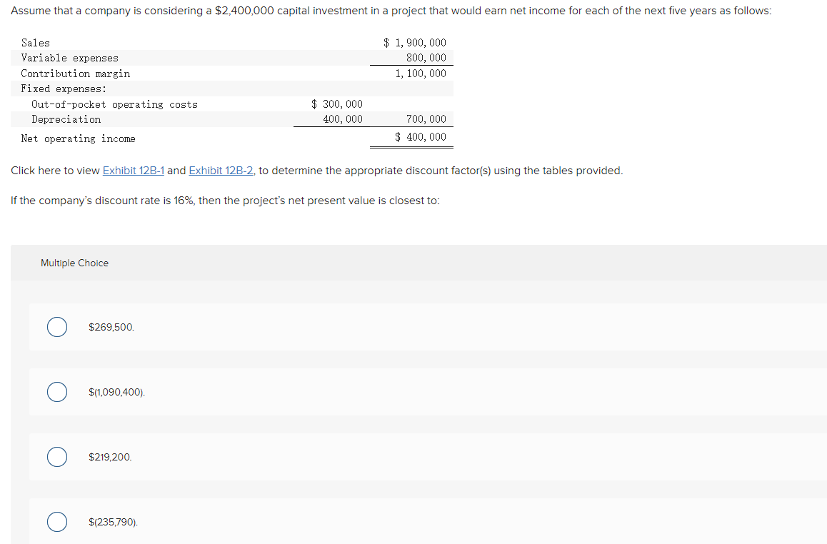 Solved Click here to view Exhibit 12B-1 and Exhibit 12B-2, | Chegg.com