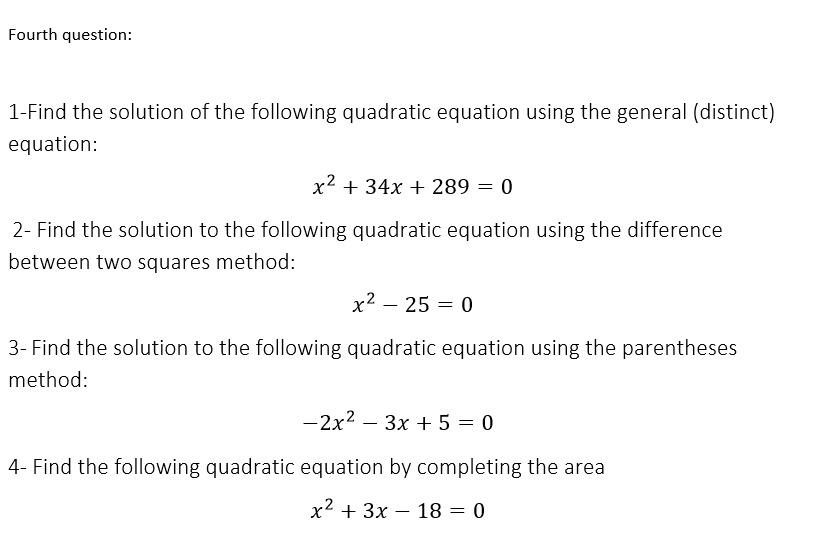 Solved Fourth question: 1-Find the solution of the following | Chegg.com