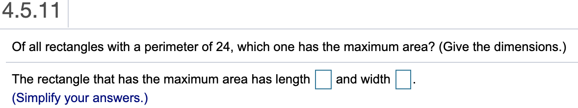 Solved Of all rectangles with area 25, which one has the | Chegg.com