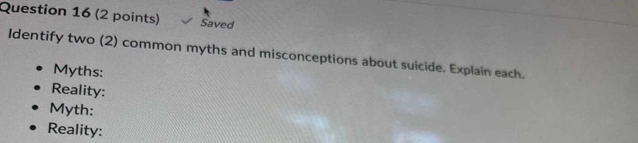 Solved Identify two (2) common myths and misconceptions | Chegg.com