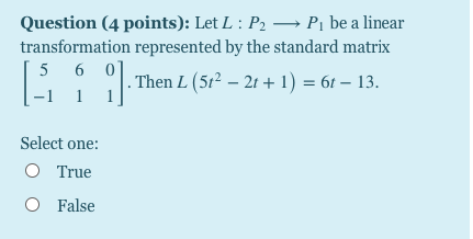 Solved Question (4 points): Let L: R2 — R2 be a linear | Chegg.com