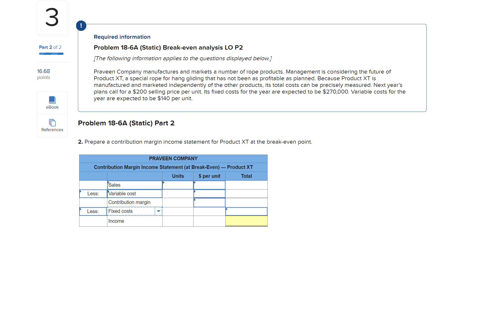 Solved Required information Problem 18-6A (Static) | Chegg.com