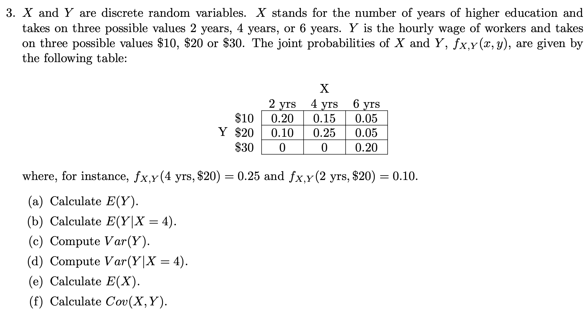 Solved 3. X and Y are discrete random variables. X stands | Chegg.com