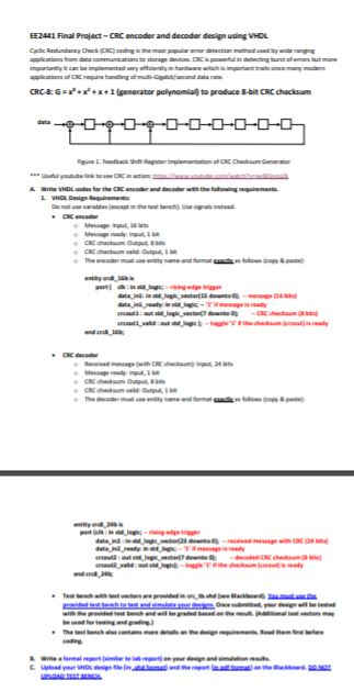 Ee2441 Final Project Crc Encoder And Decoder Design