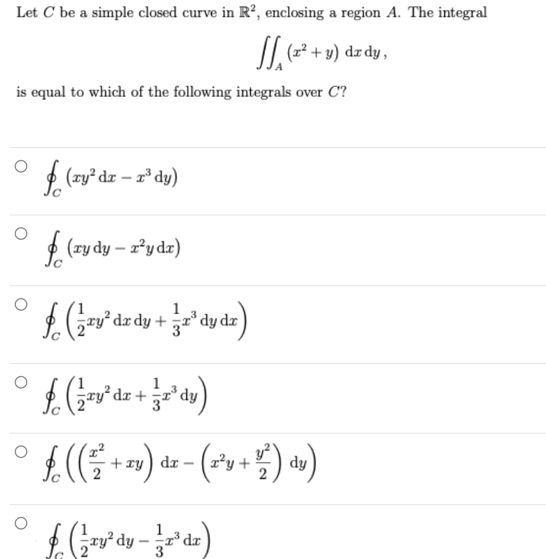 Solved Let C be a simple closed curve in R², enclosing a | Chegg.com