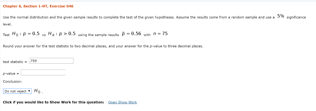 Solved Chapter 6, Section 1-HT, Exercise 046 Use the normal | Chegg.com