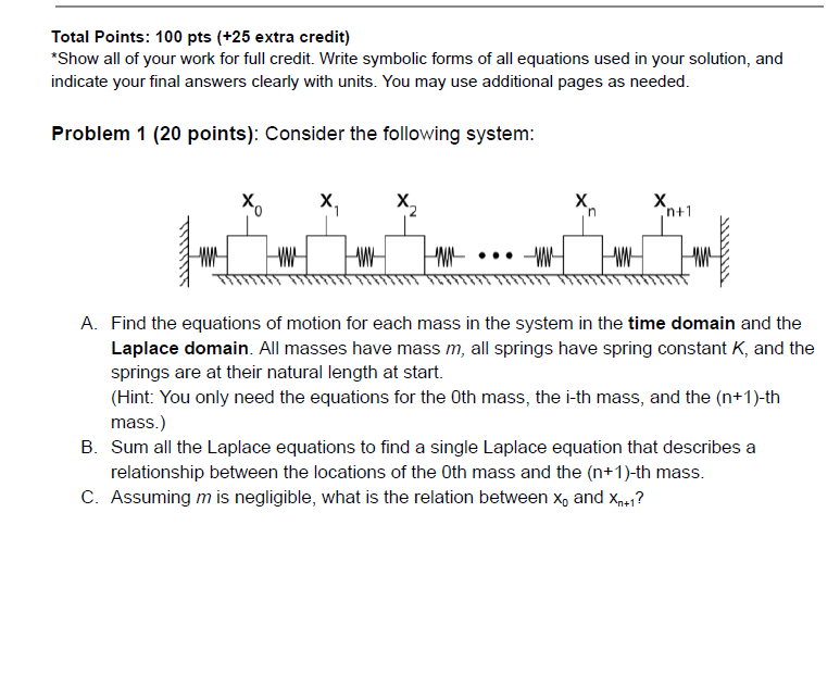 Solved Total Points: 100 pts ( +25 extra credit) *Show all | Chegg.com