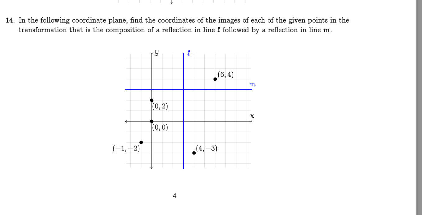 Solved In the following coordinate plane, find the | Chegg.com