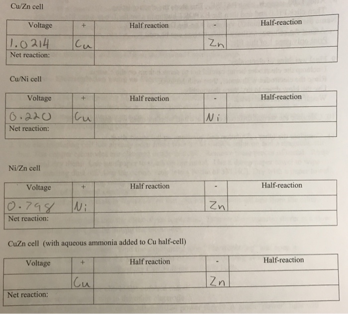 Solved Write the half reactions for the cathode (+) and | Chegg.com