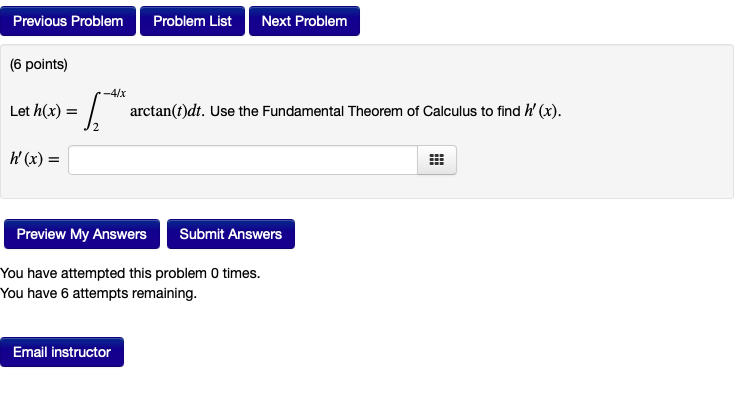 Solved Previous Problem Problem List Next Problem (6 points) | Chegg.com