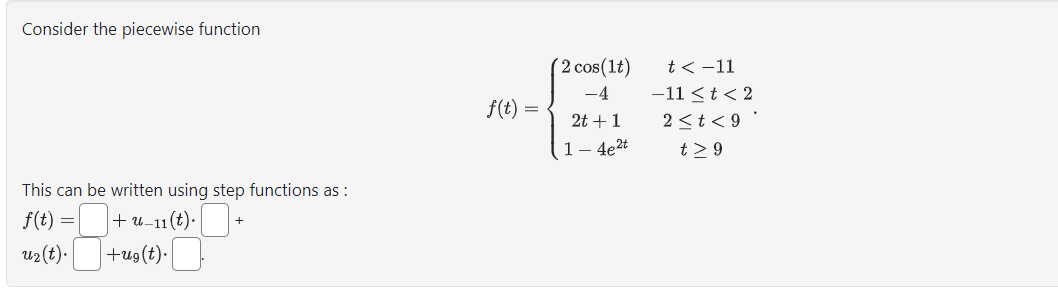 Solved Consider the piecewise function | Chegg.com