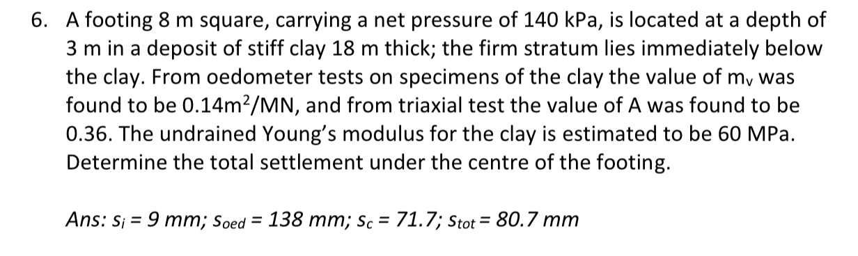 Solved A footing 8 m square, carrying a net pressure of | Chegg.com