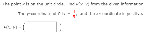 Solved Find the missing coordinate of P, using the fact that | Chegg.com