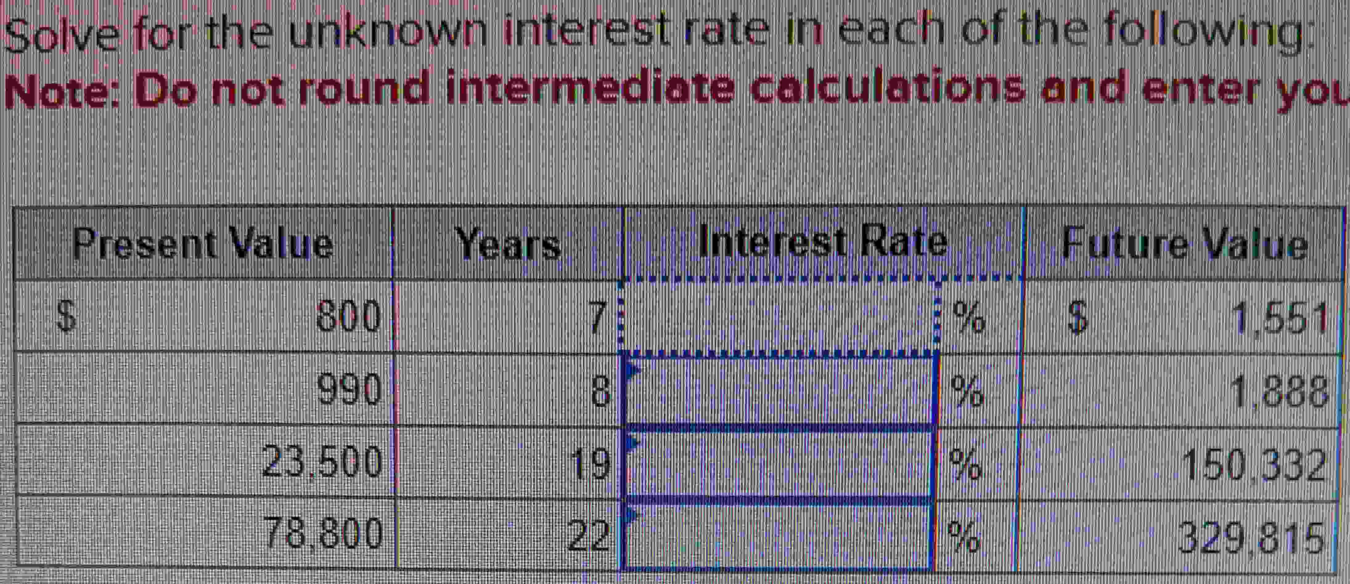 Solved Solve for the unknown interest rate in each of the | Chegg.com