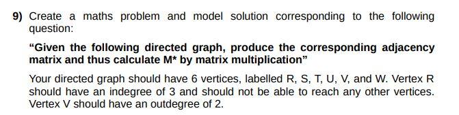 Solved 9) Create a maths problem and model solution | Chegg.com