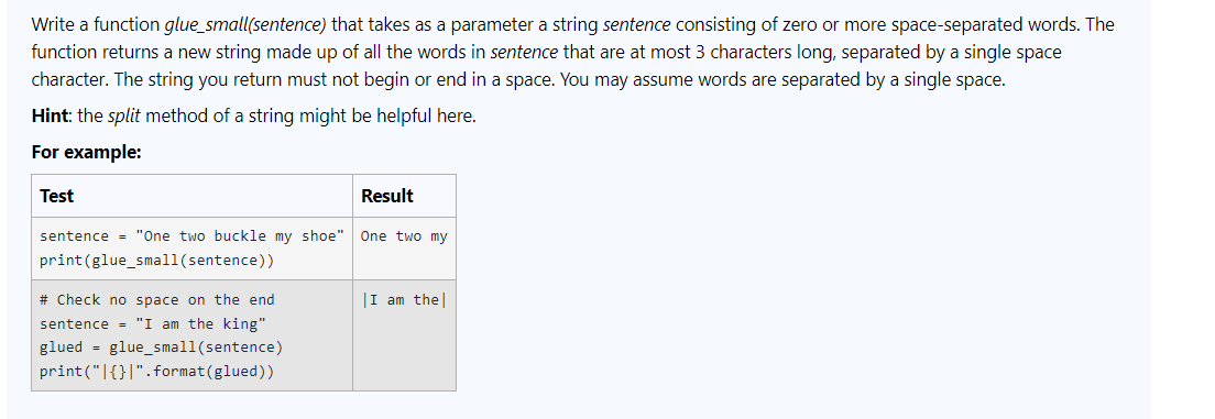 Solved Write a function short_words(word_list) that takes a | Chegg.com