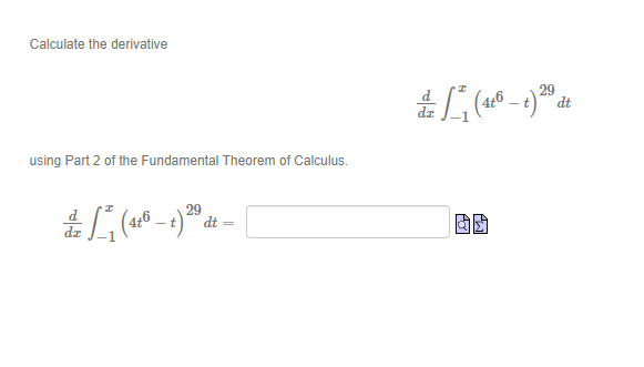 Solved Calculate the derivative using Part 2 of the | Chegg.com