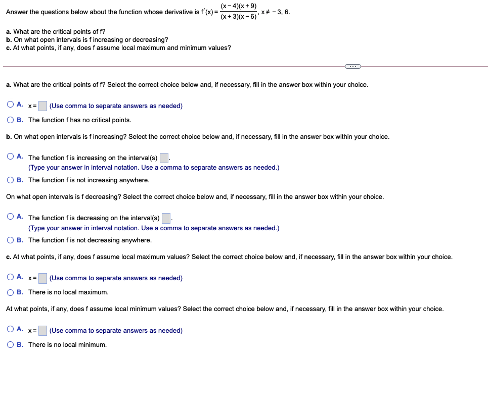Solved (x-4)(x +9) Answer the questions below about the | Chegg.com