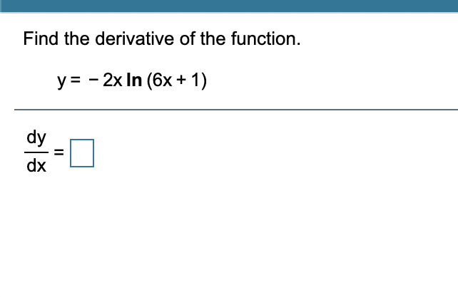 Solved Find the derivative of the function. . In y=in (4x5 + | Chegg.com