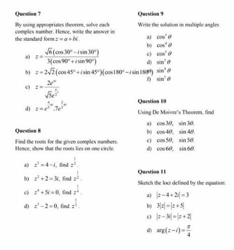 Solved Question 7 By using appropriates theorem, solve each | Chegg.com