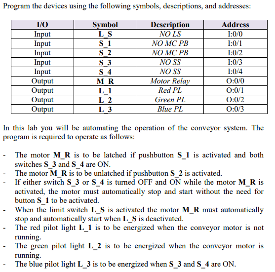 Solved Program the devices using the following symbols, | Chegg.com