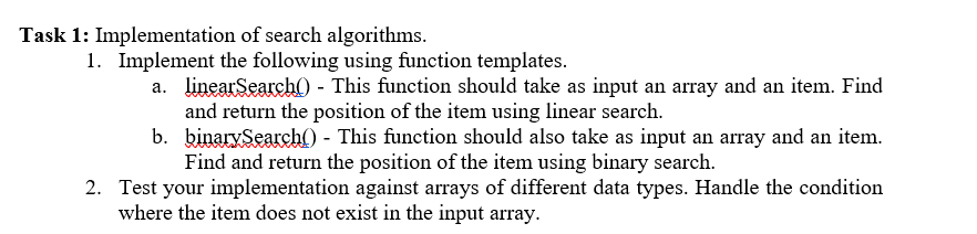 Solved Task 1: Implementation of search algorithms 1. | Chegg.com