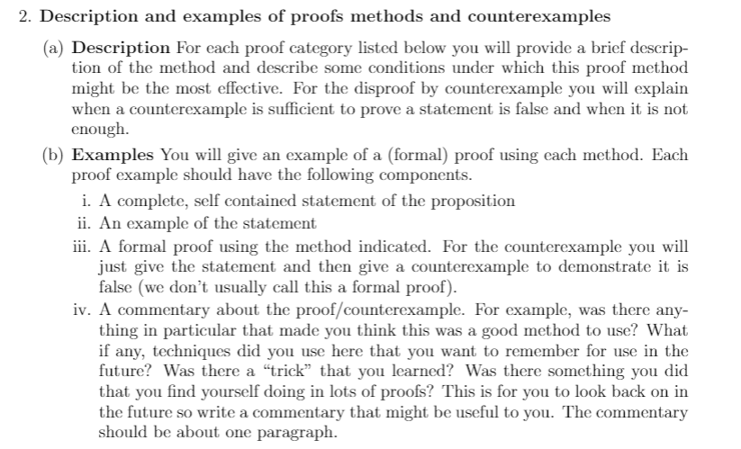 Solved Proof Categories 1. Disproof by counterexample 2. | Chegg.com