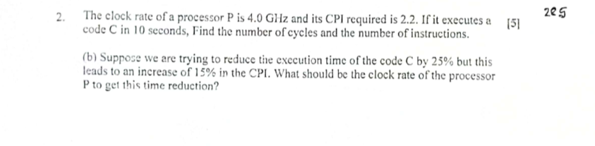 Solved The clock rate of a processor P is 4.0GHz and its CPI | Chegg.com