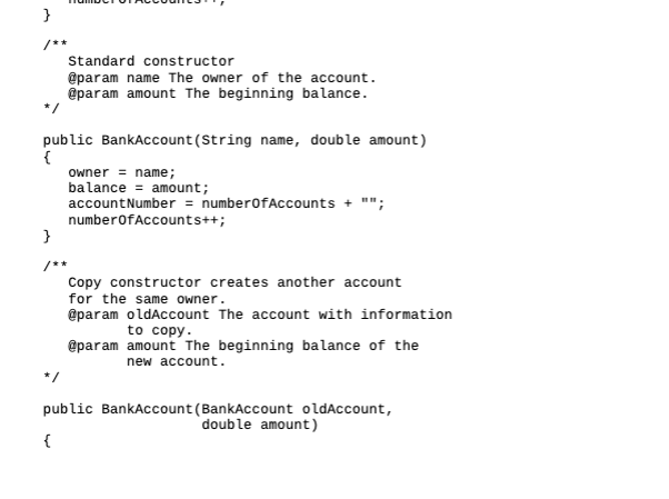 Solved 4. Write a constructor that takes a name and an | Chegg.com