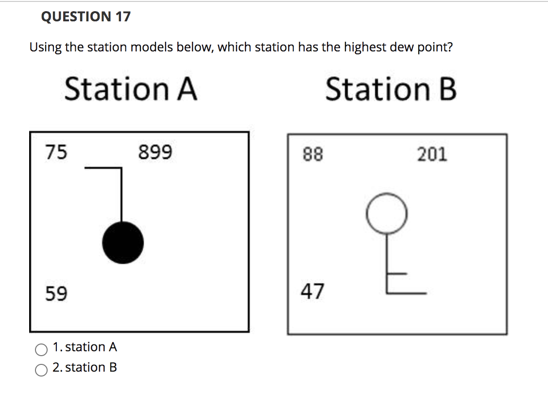 Solved QUESTION 15 Using the station models below, what is | Chegg.com