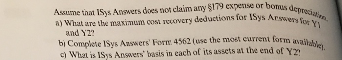 Solved Complete Part I of Form 4562 for part (b) (use the | Chegg.com