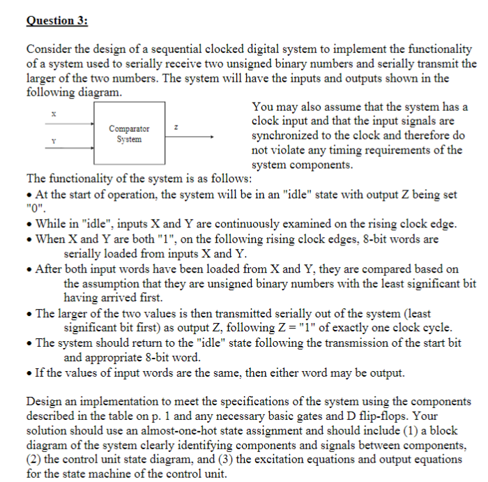 Question 3: X Consider the design of a sequential | Chegg.com