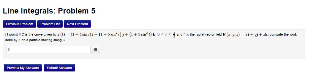 Solved Line Integrals: Problem 5 Previous Problem Problem | Chegg.com