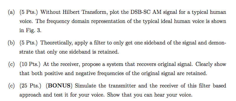 Solved Question 3 (45 points, SSB Theory and Simulation: For | Chegg.com
