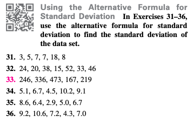 Solved Using the Alternative Formula for Standard Deviation | Chegg.com