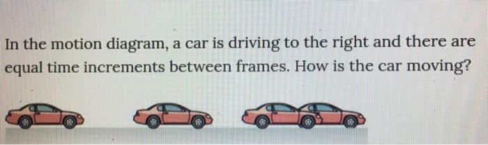 Solved In the motion diagram, a car is driving to the right | Chegg.com