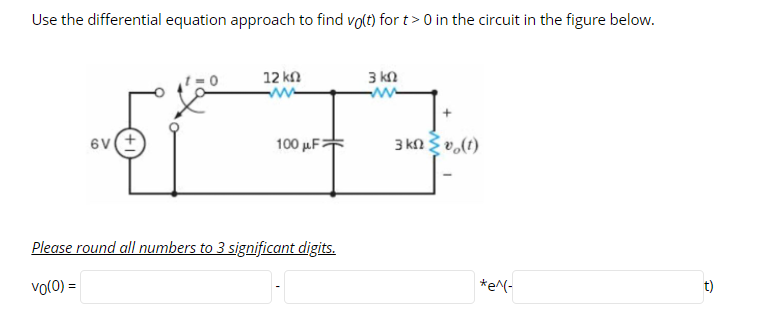 Solved Use the differential equation approach to find volt) | Chegg.com