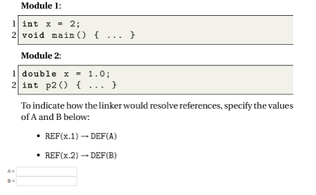 Solved Indicate how the linker would resolve references to | Chegg.com