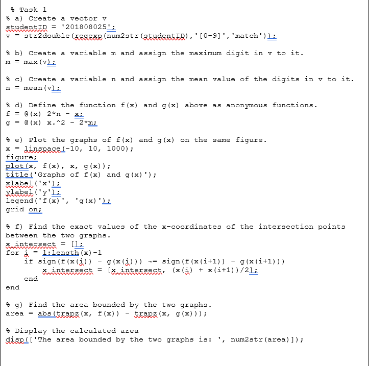 Solved 8 Task 1 8 a) Create a vector v studentID | Chegg.com