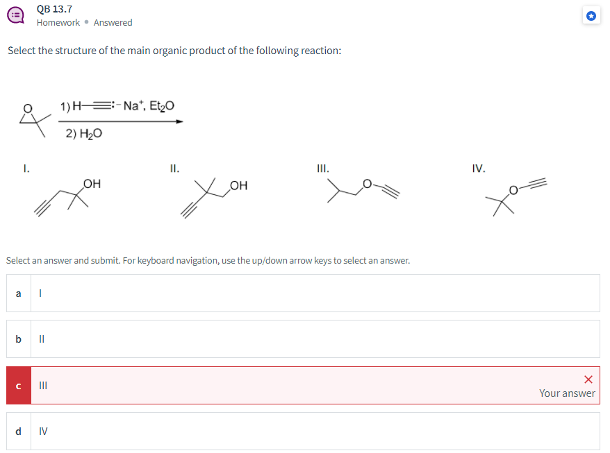 Solved QB 13.7 Homework. Answered Select the structure of | Chegg.com