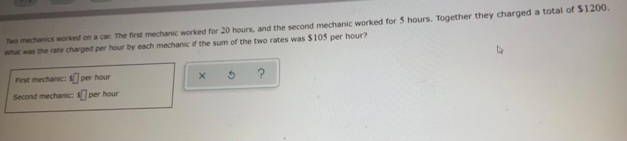 Solved Two mechanics worked on a car. The first mechanic | Chegg.com