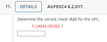 Solved Determine the correct check digit for the UPC. | Chegg.com