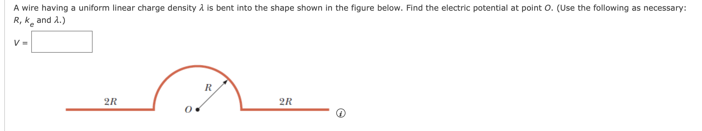 Solved A wire having a uniform linear charge density λ is | Chegg.com