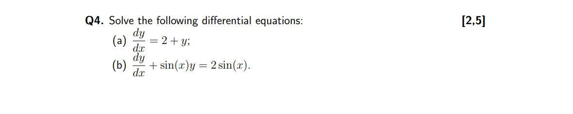 Solved 24. Solve the following differential equations: (a) | Chegg.com