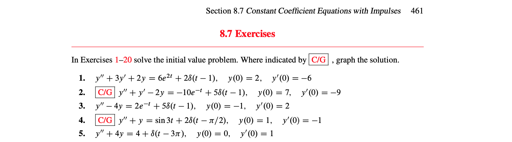 Solved Section 8.7 Constant Coefficient Equations with | Chegg.com