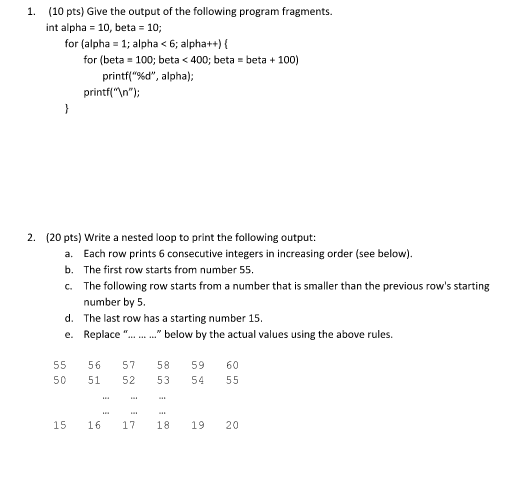 Solved 1. (10 pts) Give the output of the following program | Chegg.com