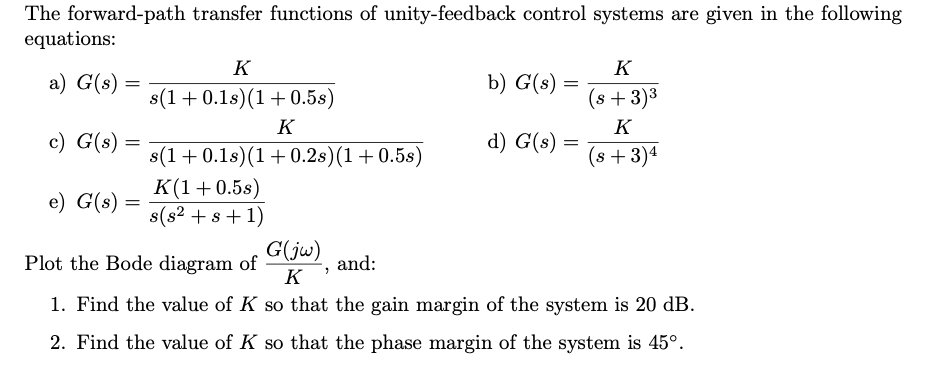 Solved = The forward-path transfer functions of | Chegg.com