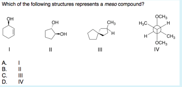 Solved Which of the following structures represents a meso | Chegg.com
